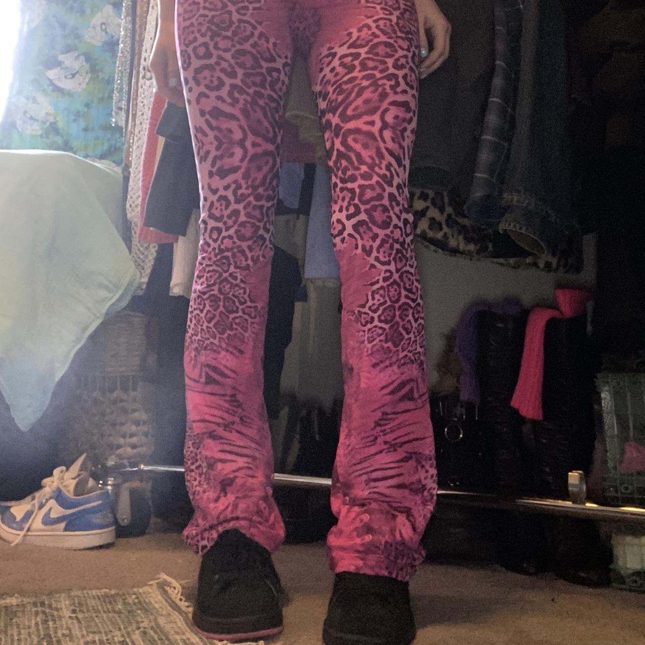 the absolute coolest pink cheetah printed pants 💿🤍💕... - Depop