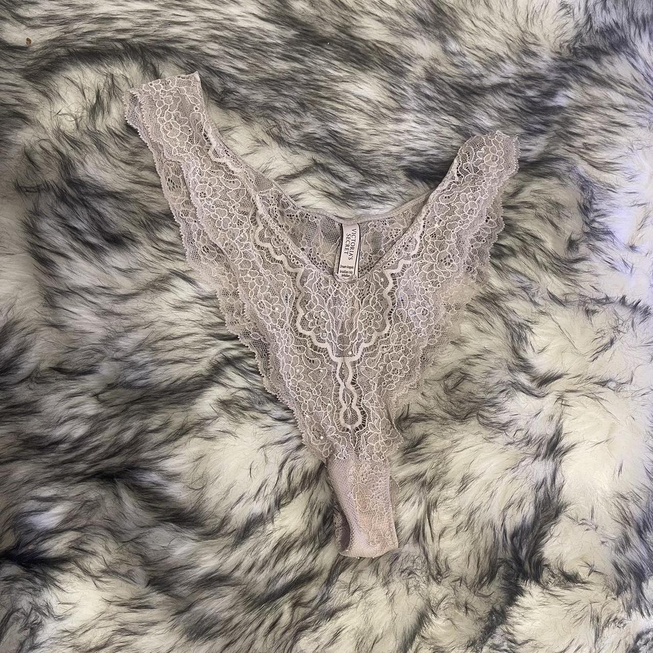 Luxurious lace and rhinestones high waist cut thong... - Depop