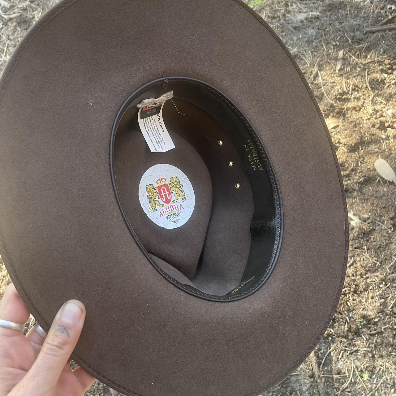 Akubra Cattleman felt wide brim hat in colour brown... - Depop