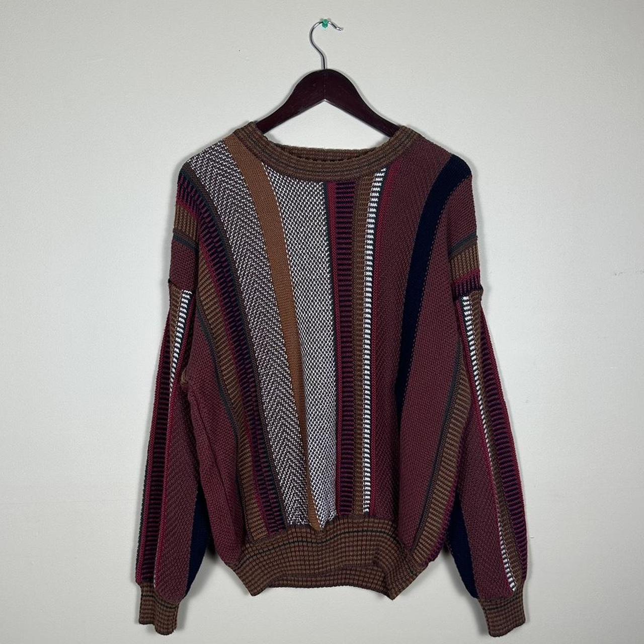 Vintage 90s Cotton Traders 3D Knit Sweater Tagged... - Depop