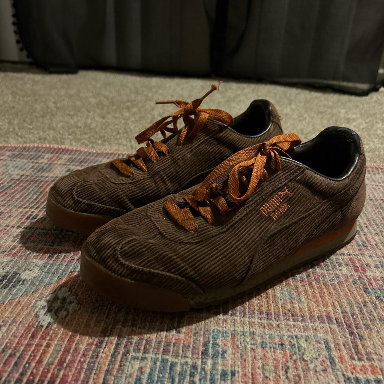 Puma Men's Brown and Orange Trainers | Depop