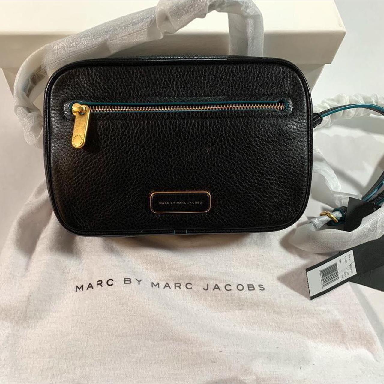 Marc Jacobs Genuine Italian leather Jet Black... - Depop