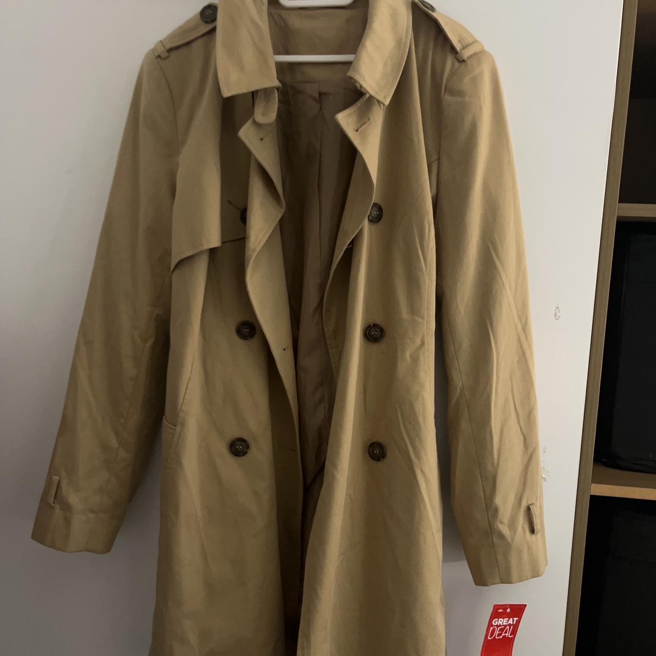 DMF - Cream trench coat, size L - Only worn to... - Depop