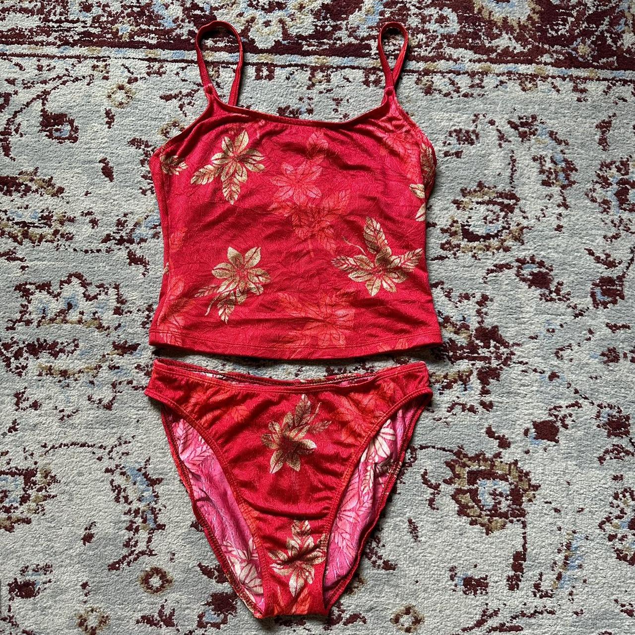 Vintage tankini set Bottoms are high leg cut but... - Depop