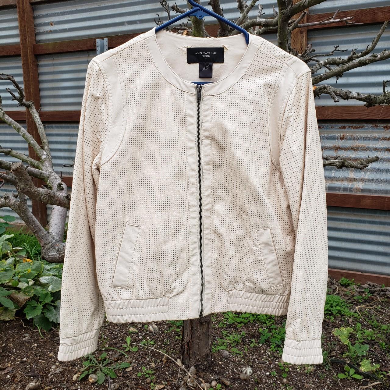 Vintage Inspired Cream Leather Moto Bomber Jacket •... - Depop