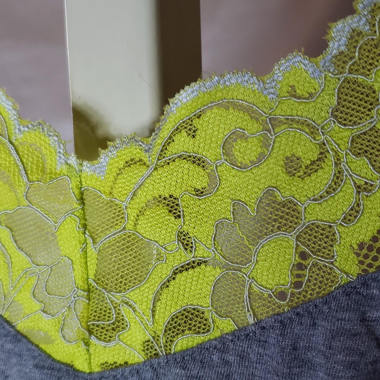 Hott Cyber Y2K contrasting Neon stitching and lace... - Depop