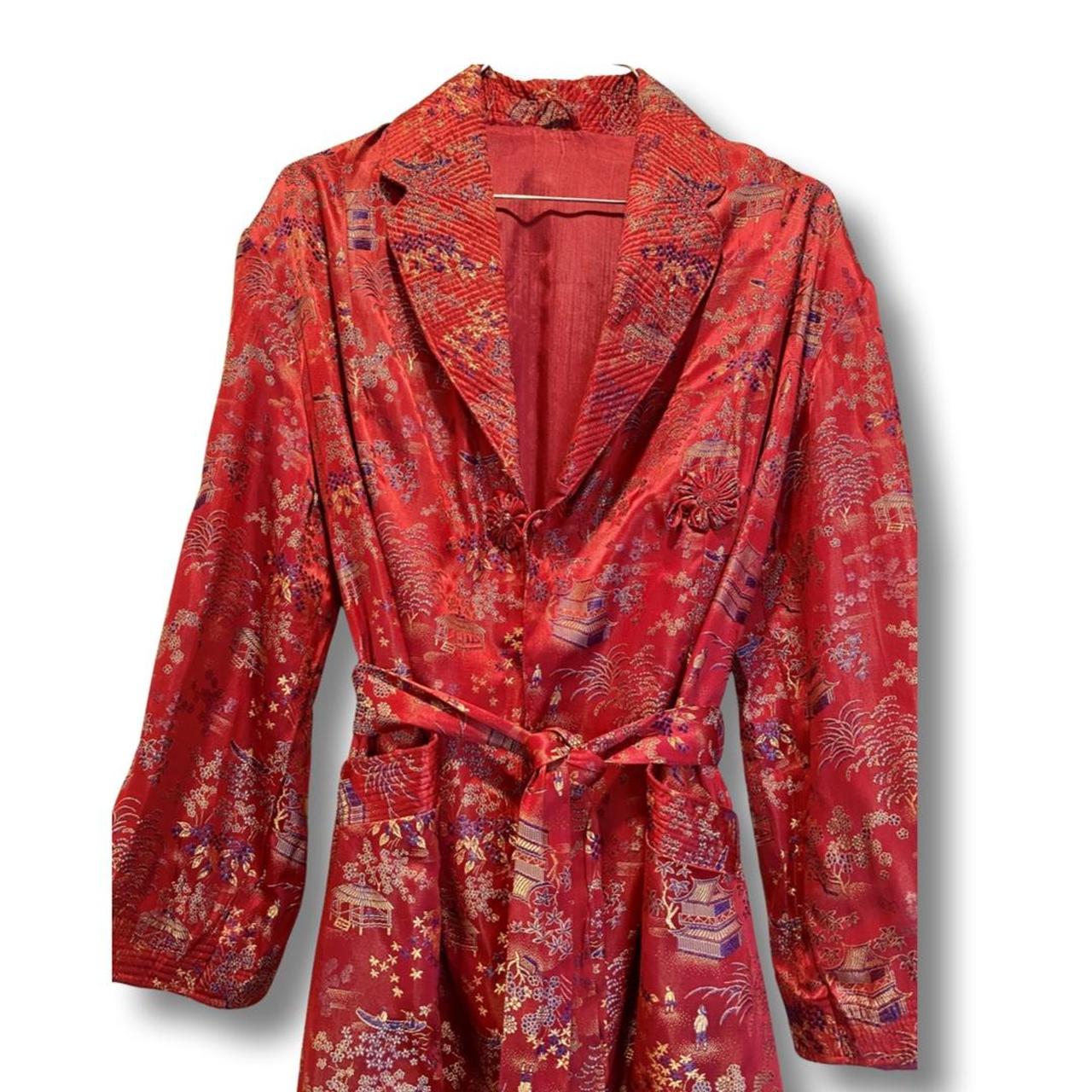 Women's Red and Gold Robe | Depop