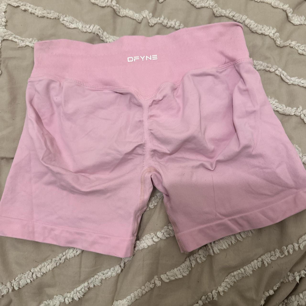 pink dfyne impact shorts size medium worn twice 🩷... - Depop