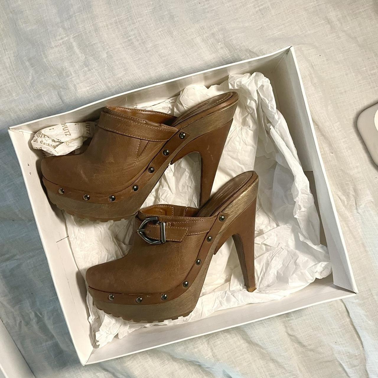 Gorg clog/cottage core style heels. Tan brown with... - Depop