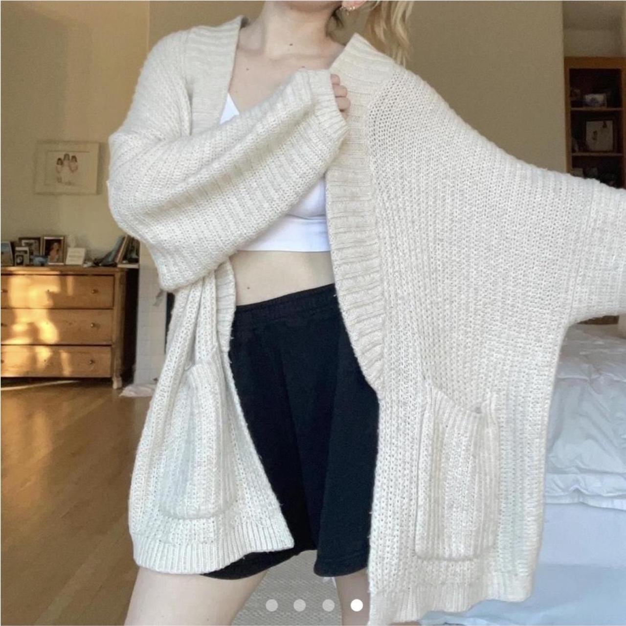 Oversized Urban outfitters cream cardigan - Depop