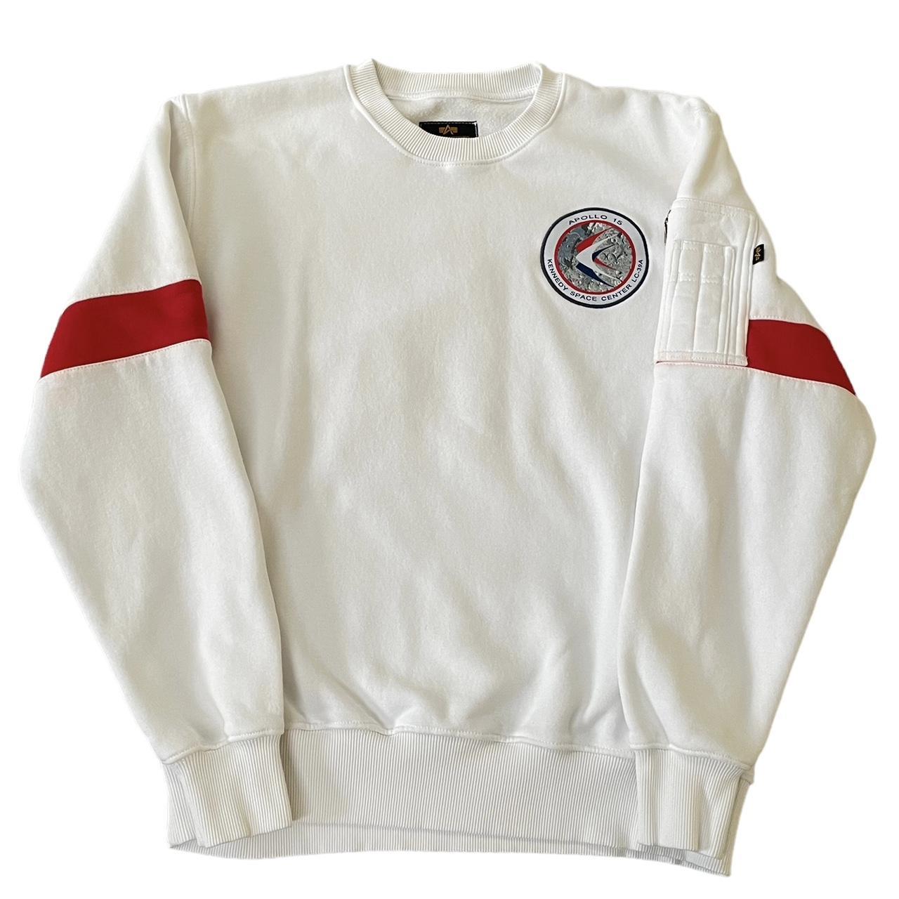 Alpha Industries x NASA sweater in white and... - Depop