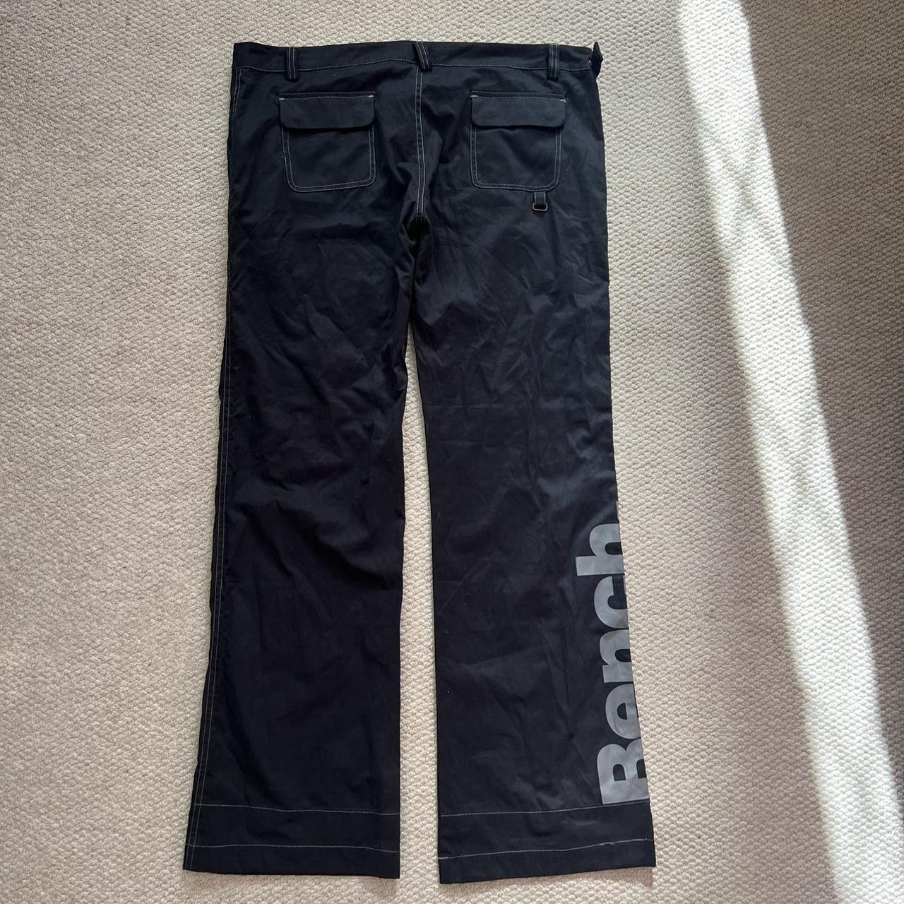 black BENCH bootcut cargo style wide leg trousers... - Depop