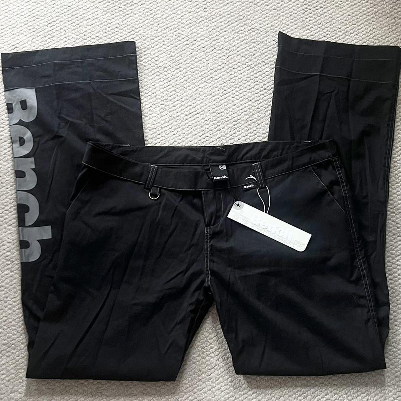 black BENCH bootcut cargo style wide leg trousers... - Depop