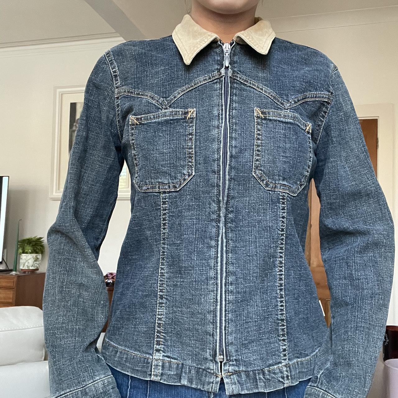 Zip up denim jacket Shown on a small Size... | Depop