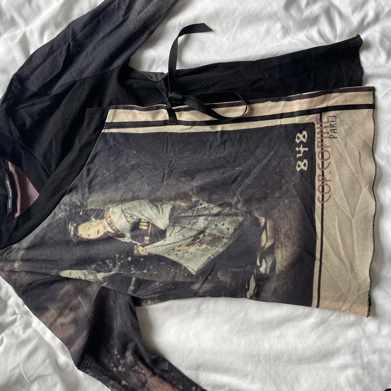 Cop copine Unique vintage 90s Japanese print mesh... | Depop