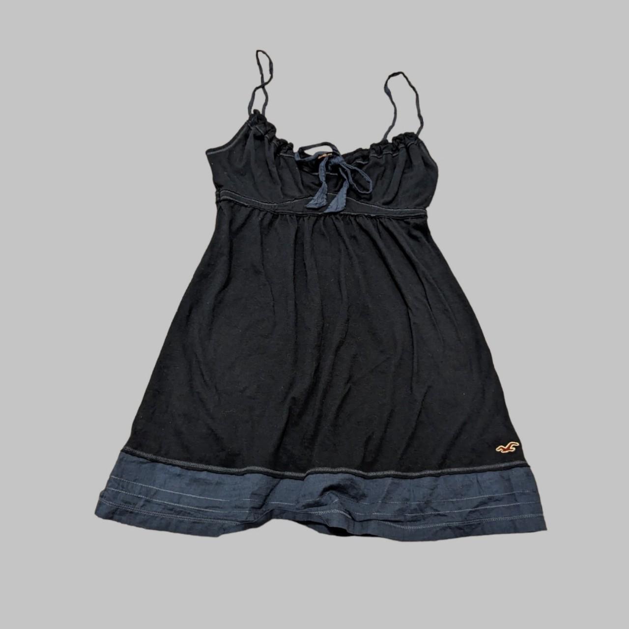 navy babydoll twee y2k top, ties in the front with... - Depop