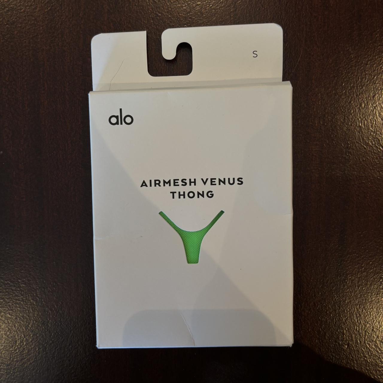 Alo Airmesh Venus Thong in green glow - Depop