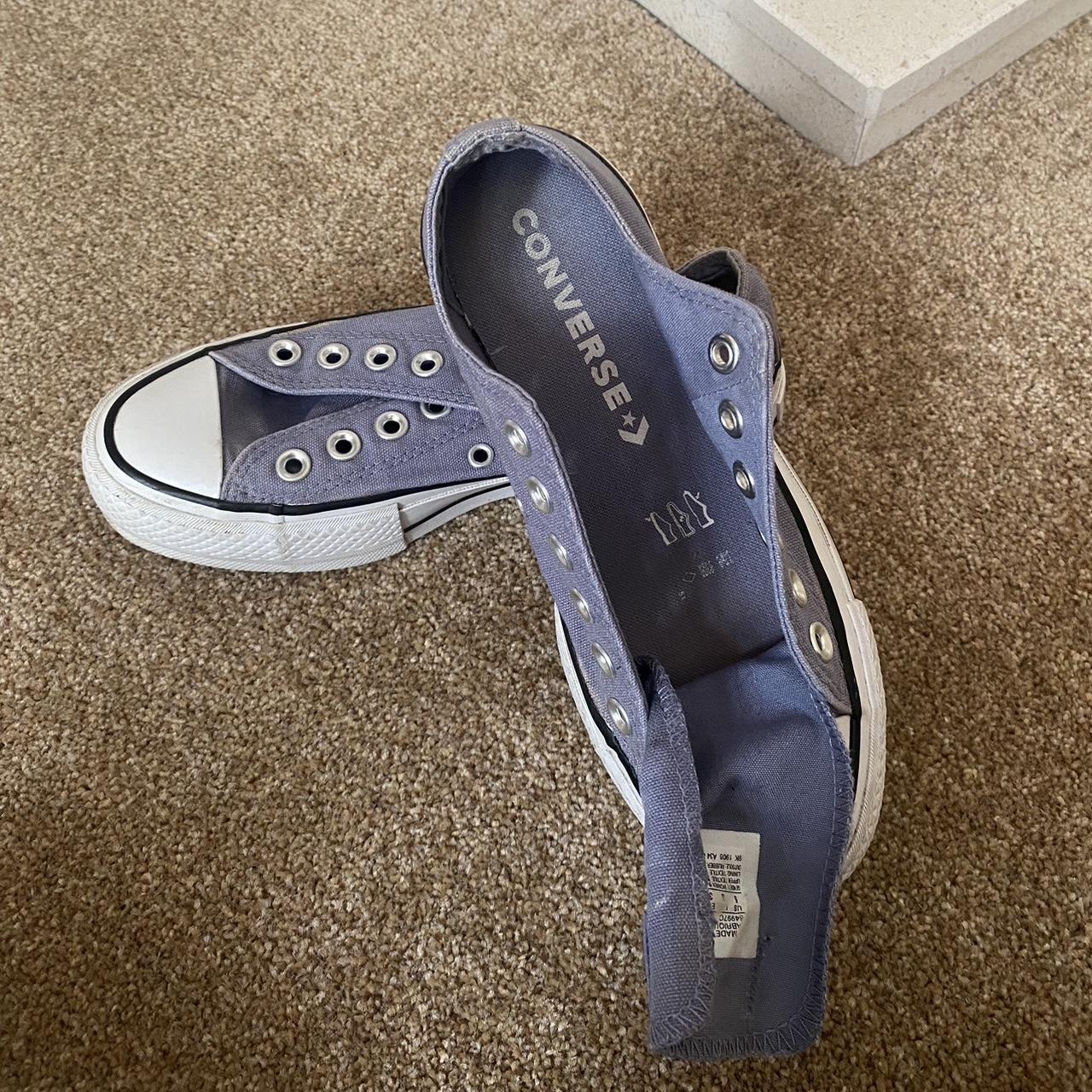 Dusty blue allstar converse platforms trainers 🫶... - Depop