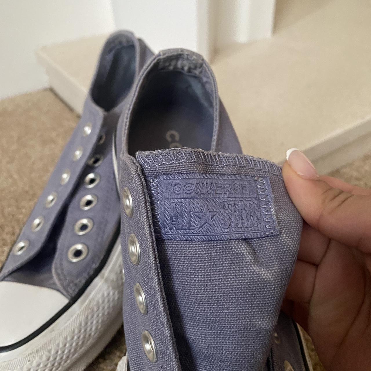 Dusty blue allstar converse platforms trainers 🫶... - Depop