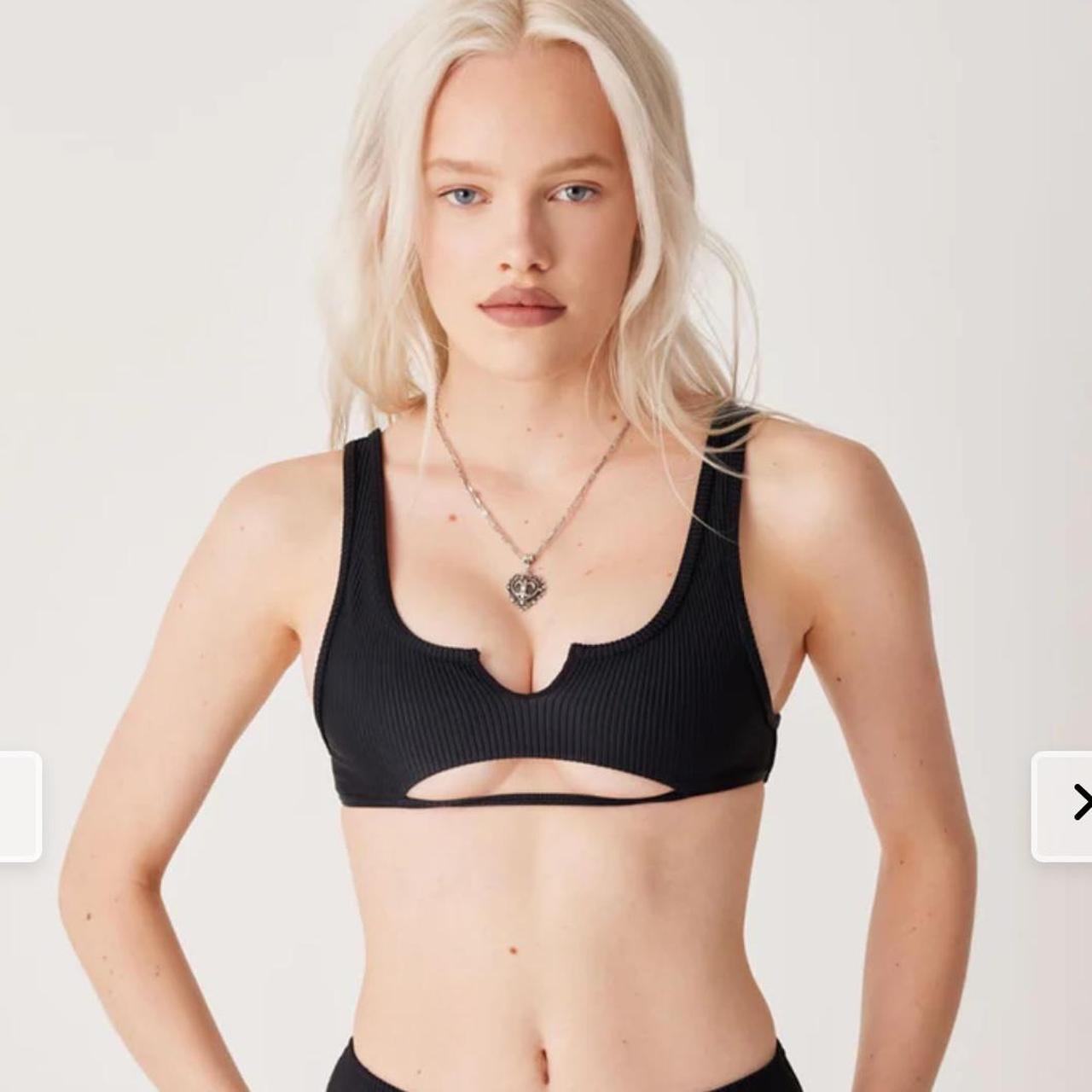 Frankies Bikinis Cole Ribbed Scoop Bikini Top Depop