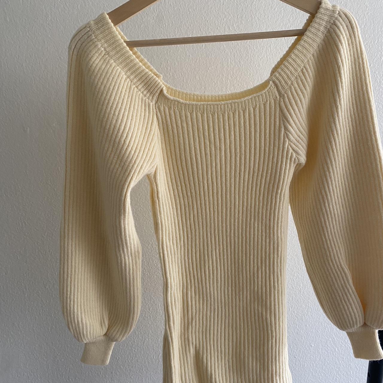 Juicici Solid Color Off Shoulder Rib Knit Dress One... - Depop