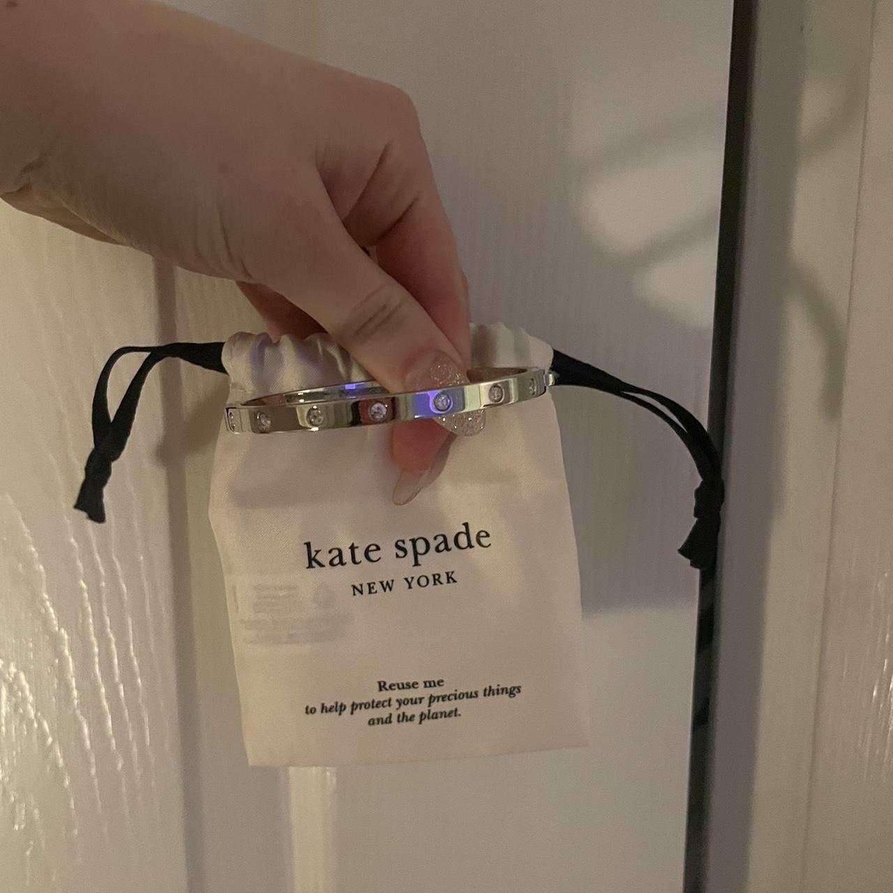 Kate Spade New York silver bangle bracelet -never... - Depop