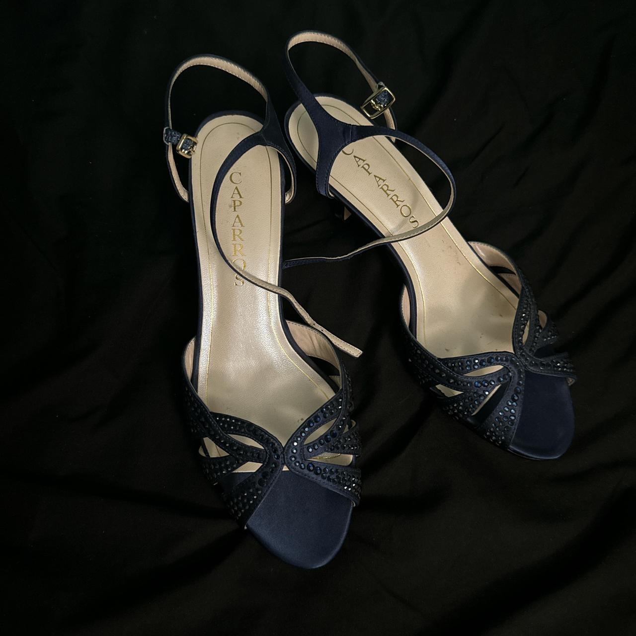 Navy Blue Kitten Heels Lightly Worn A Few Markings Depop