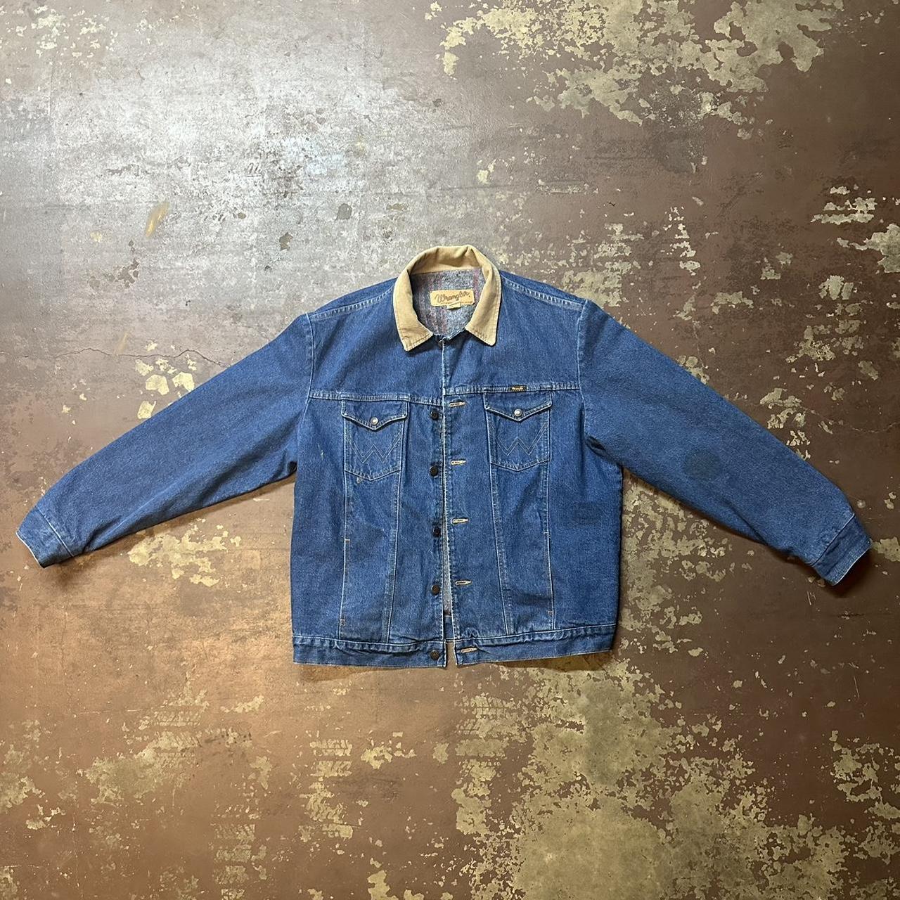 vintage 80s Wrangler Blanket Lined Denim Jacket with... - Depop