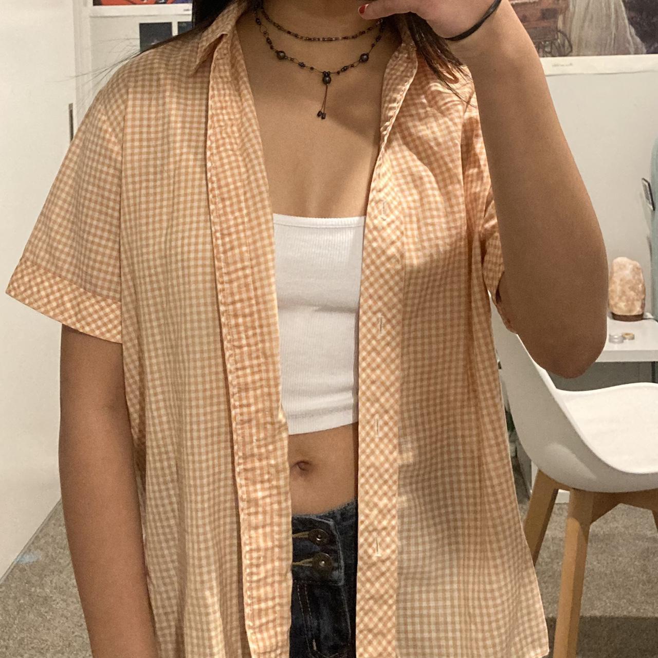 cute button up shirt material is quite light so... - Depop