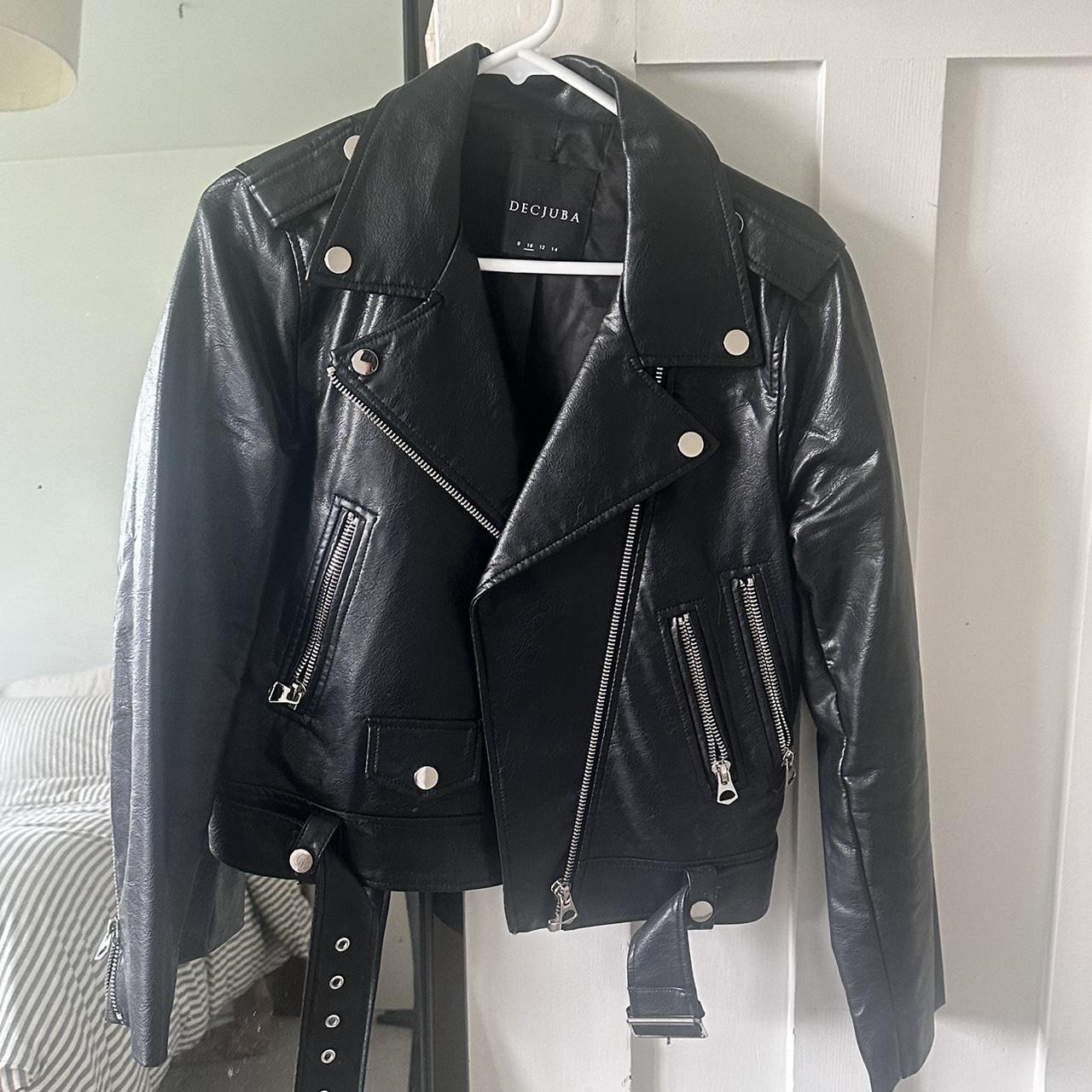 Decjuba Leather Jacket Size 10 best fit a 6-8 - Depop