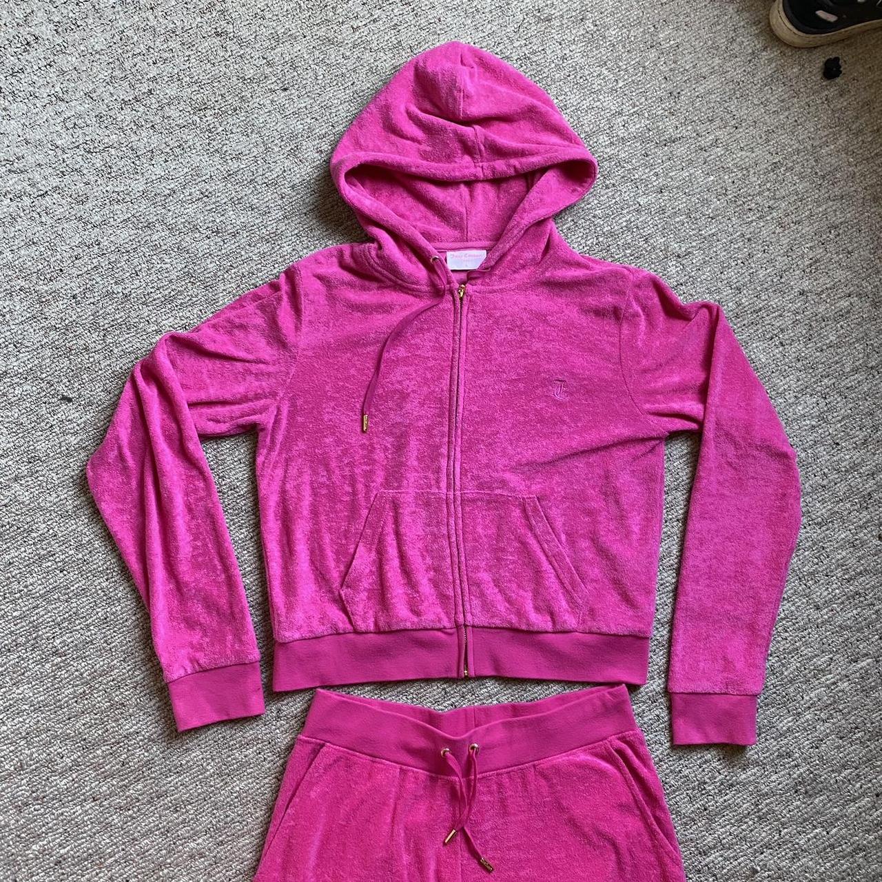 Juicy Couture pink towelling material tracksuit... | Depop