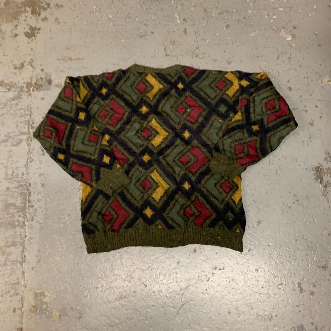 Vintage abstract knitted jumper Cottagecore... - Depop