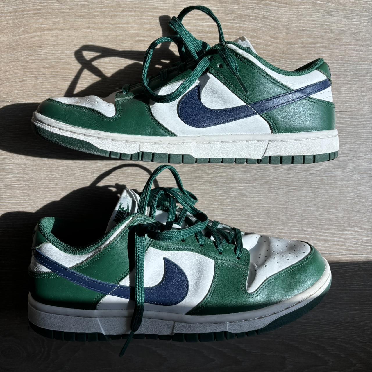 Green and Navy Dunks Size 10 Men’s - Depop