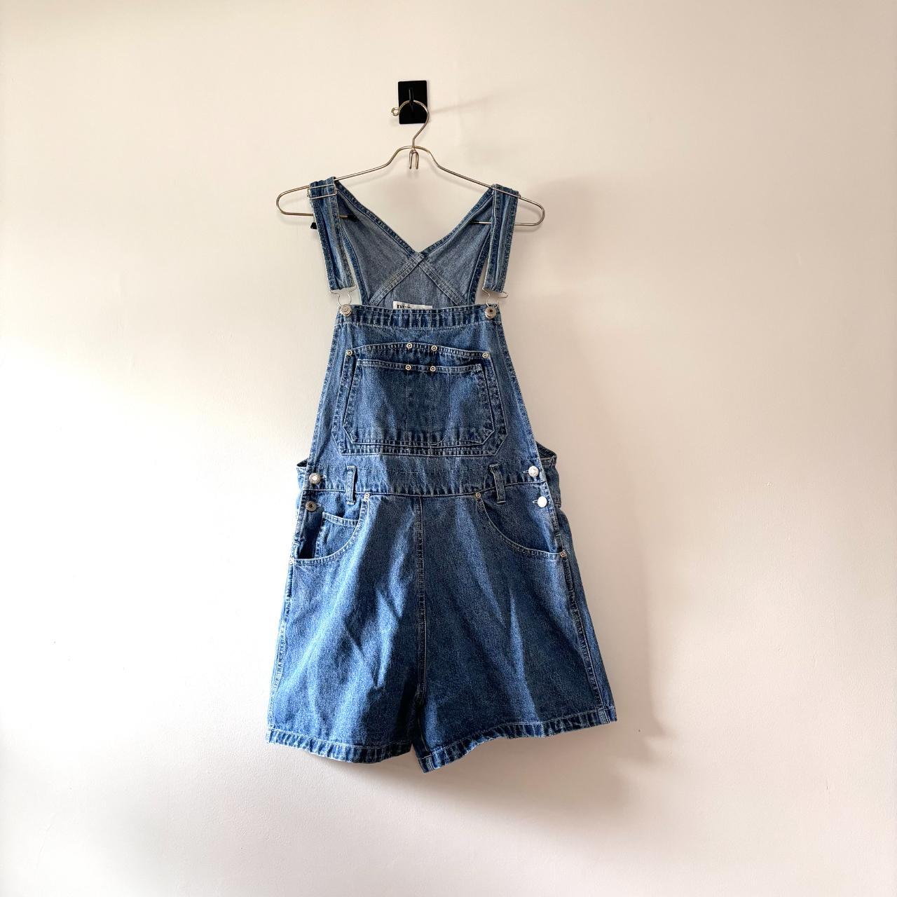 Vintage Denim Short Overalls 100% cotton denim... - Depop