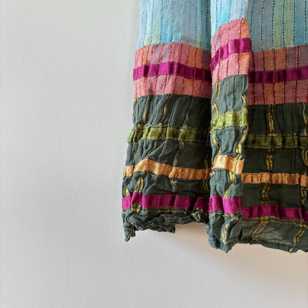 2000s Tiered Midi Skirt lots of different fabrics.... | Depop