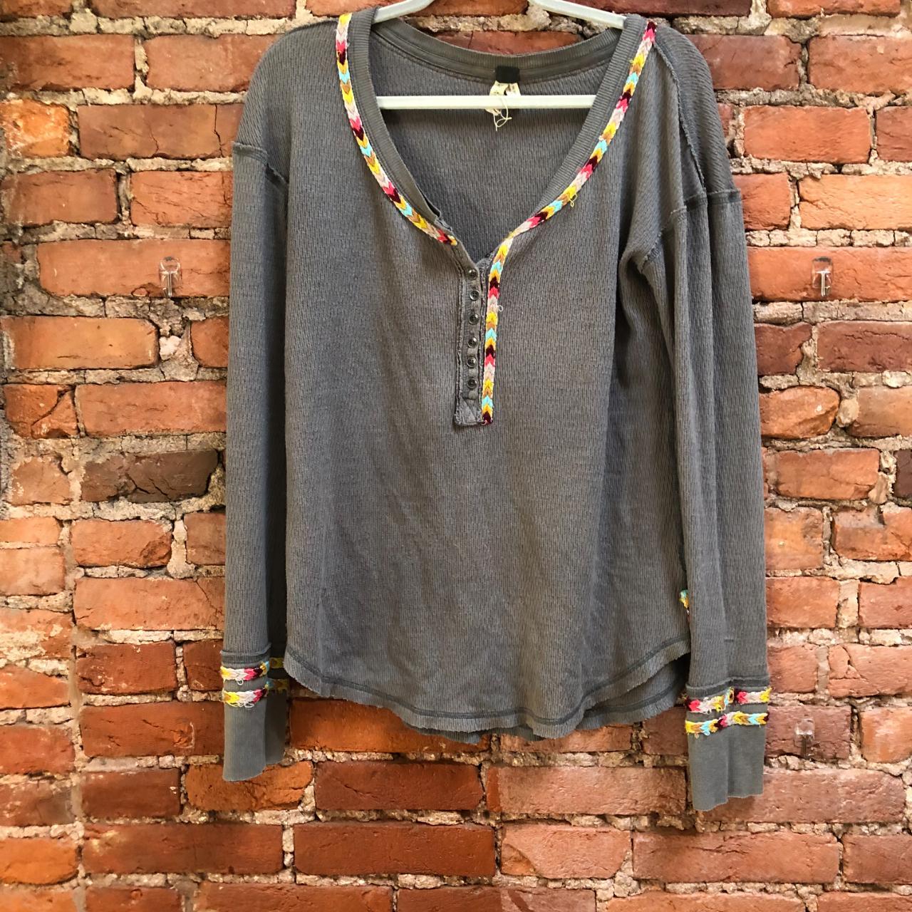 We the Free Free People long sleeve embroidered... - Depop