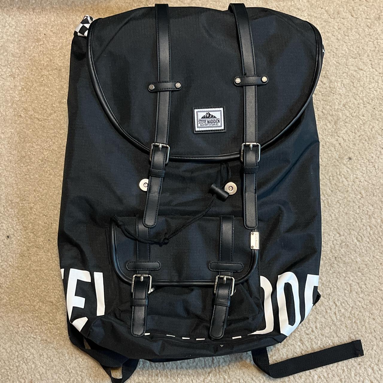Steve Madden Backpack checkered inside draw string... - Depop