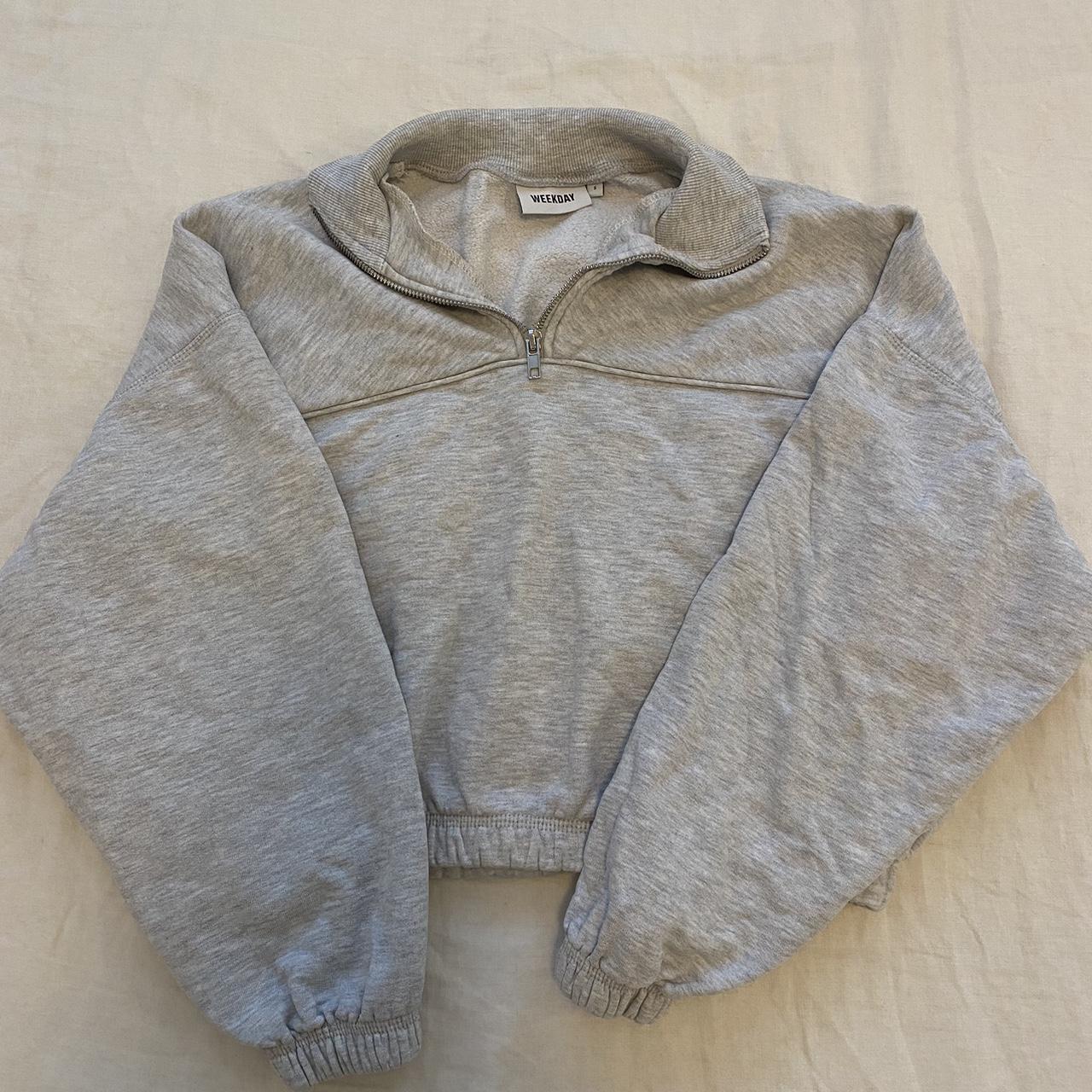 Weekday Cropped Quarter Zip Sweater Size Small - Depop