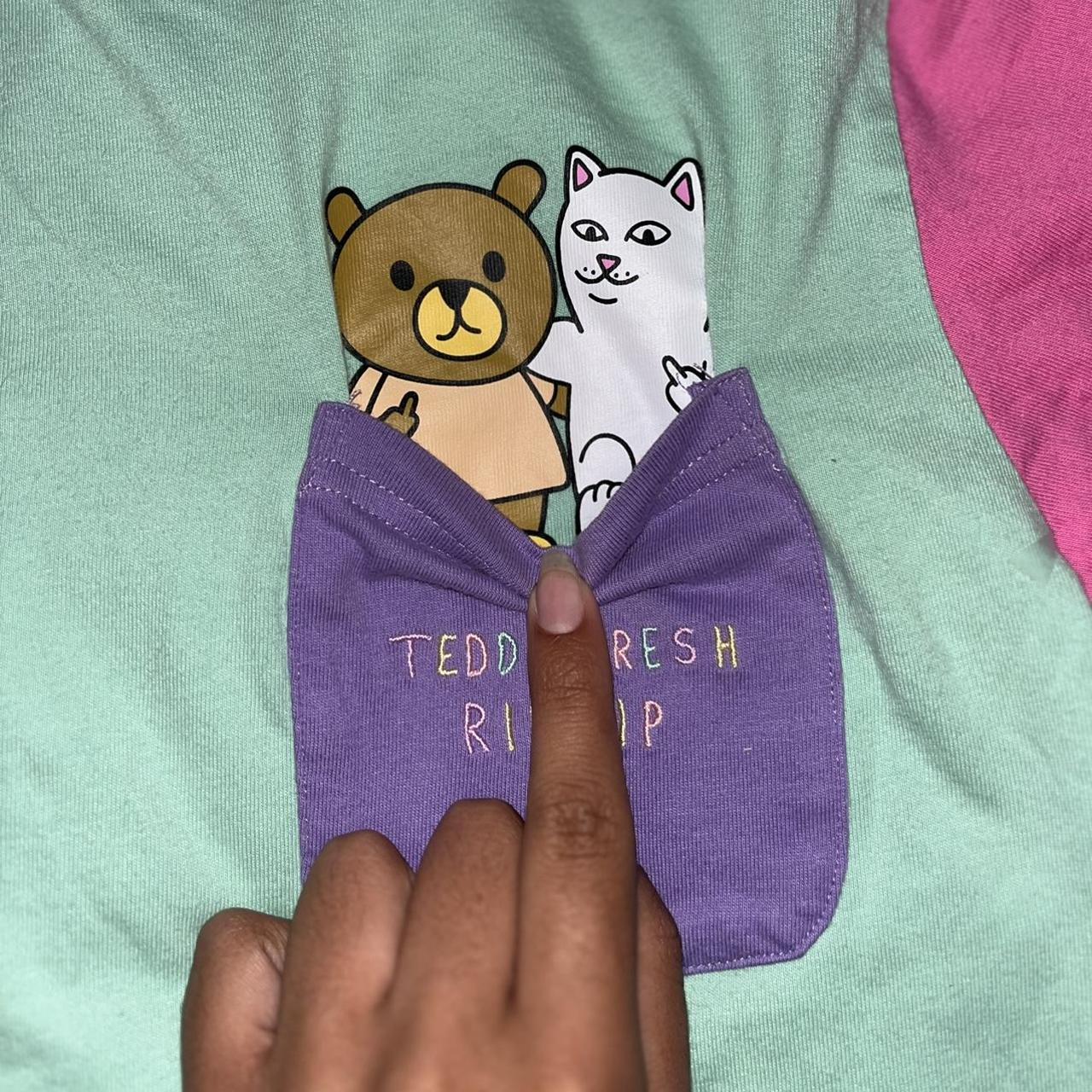 color block rip n dip x teddy fresh shirt size small - Depop