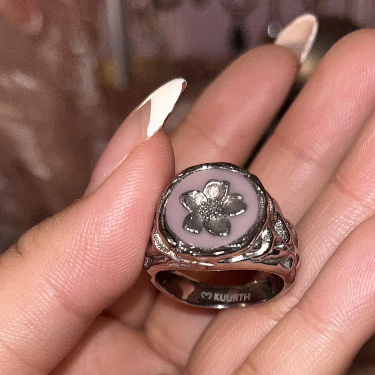 kuurth sakura ring stainless steel 18.5 mm lightly... | Depop