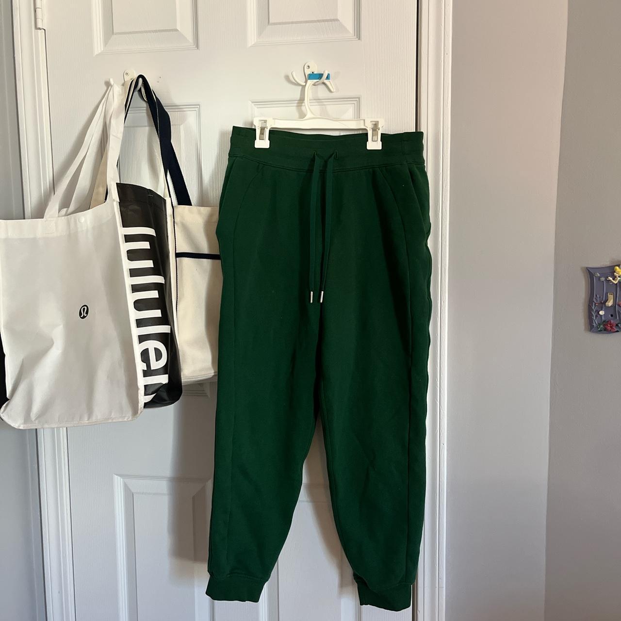 Lululemon green scuba jogger Green Size 8 Worn once - Depop