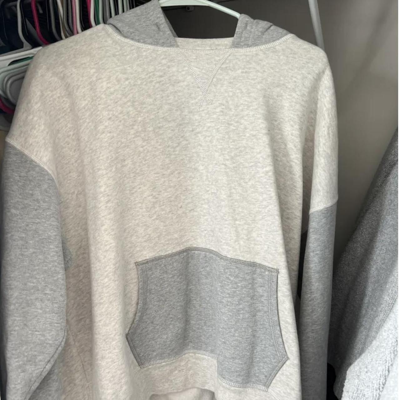 American eagle gray color block hoodie - Depop