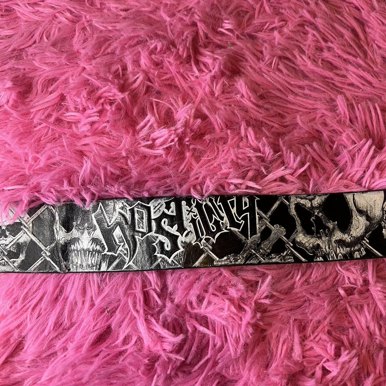 Y2k skull grunge leather belt send offers... - Depop