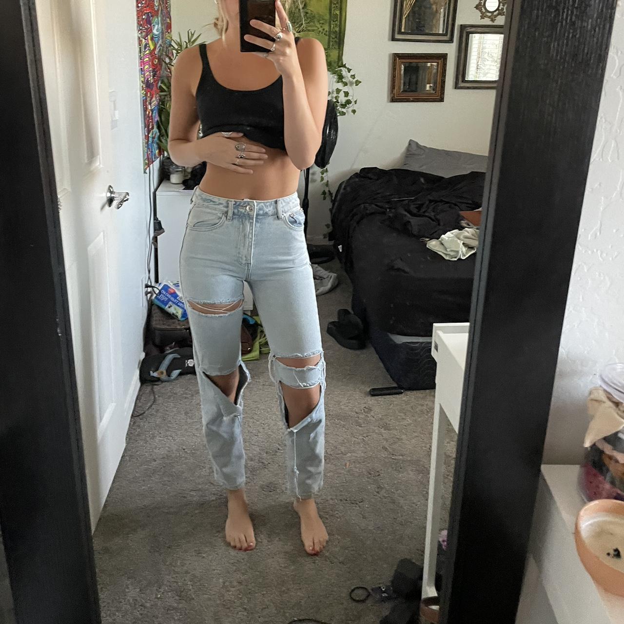 Cute light wash ripped pacsun jeans fit like a... - Depop