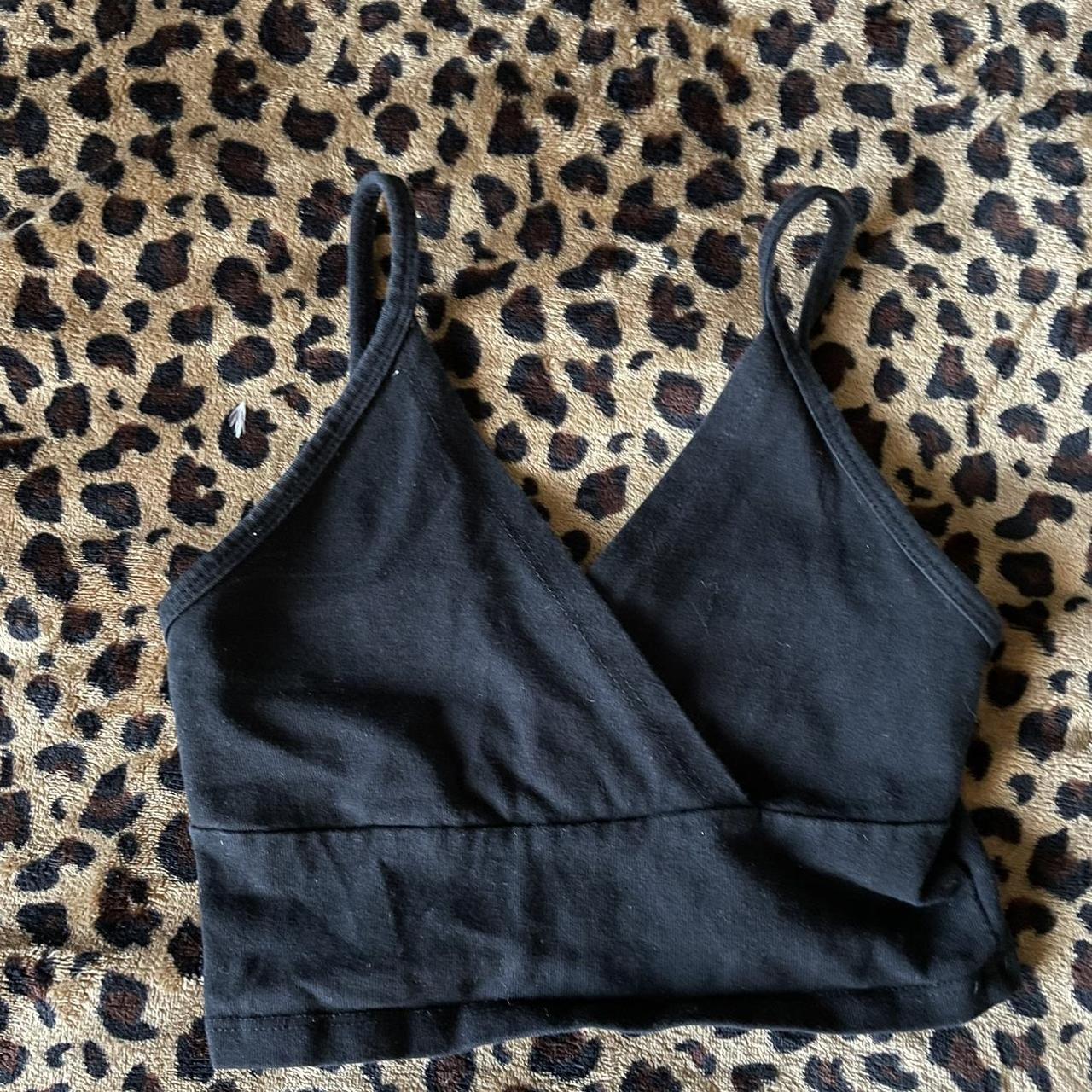 Tight brandy Melville black cross top... - Depop
