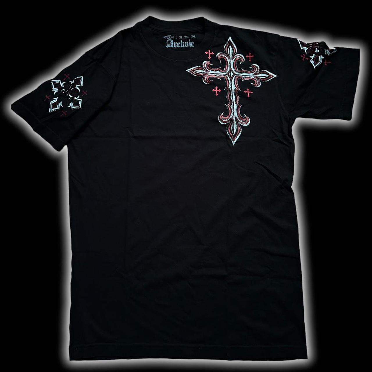 arachic by affliction spine short sleeve tag is... - Depop