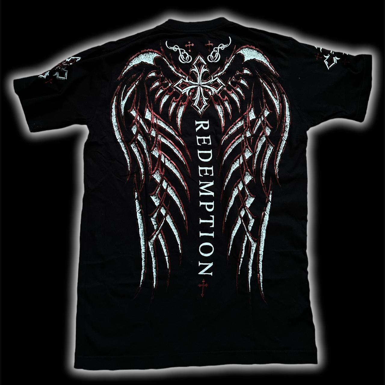 arachic by affliction spine short sleeve tag is... - Depop