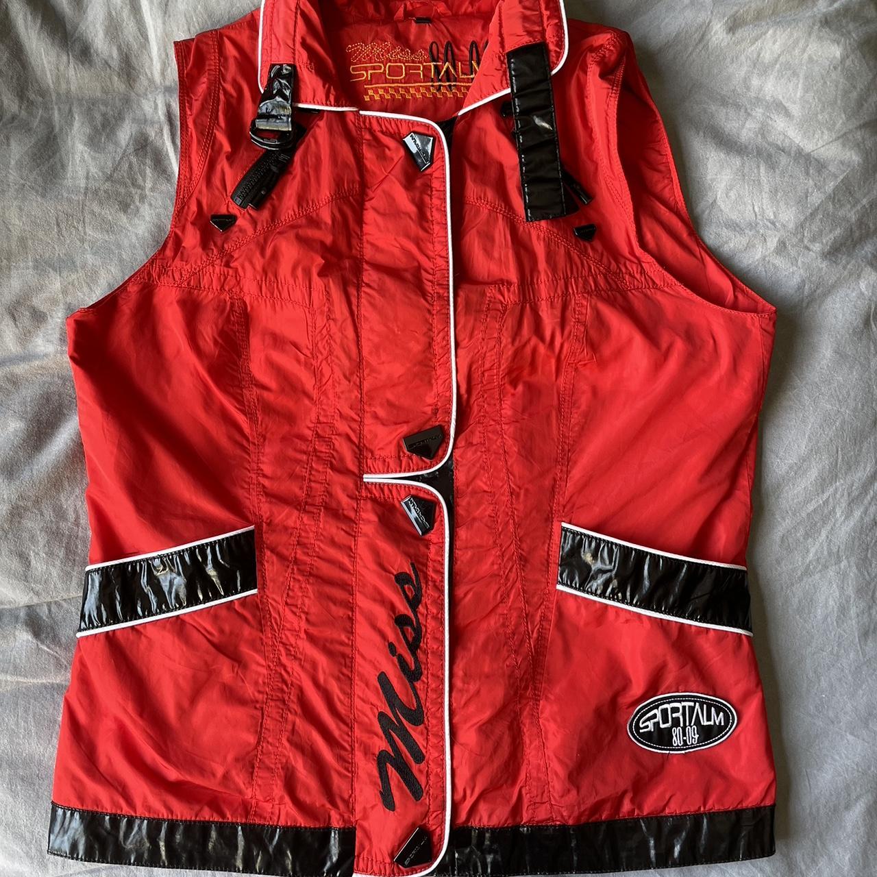 Vintage red and black PVC vinyl nylon water proof... - Depop