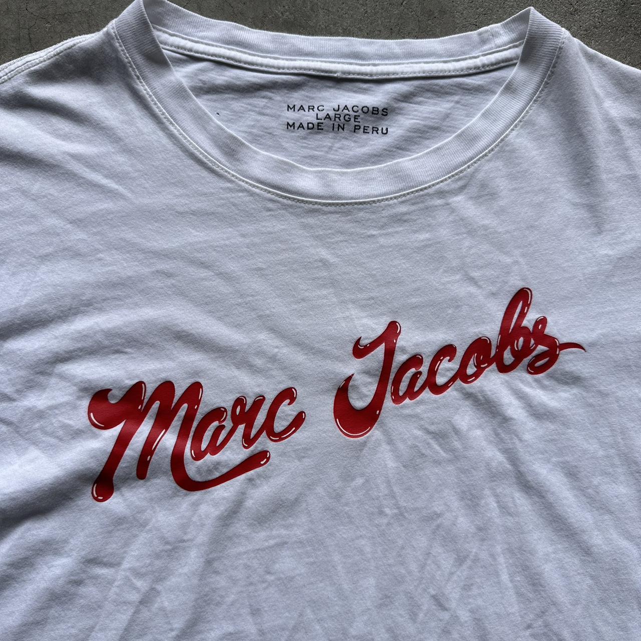 Marc Jacobs Logo Letter Tee Shirt Good marc Size... - Depop