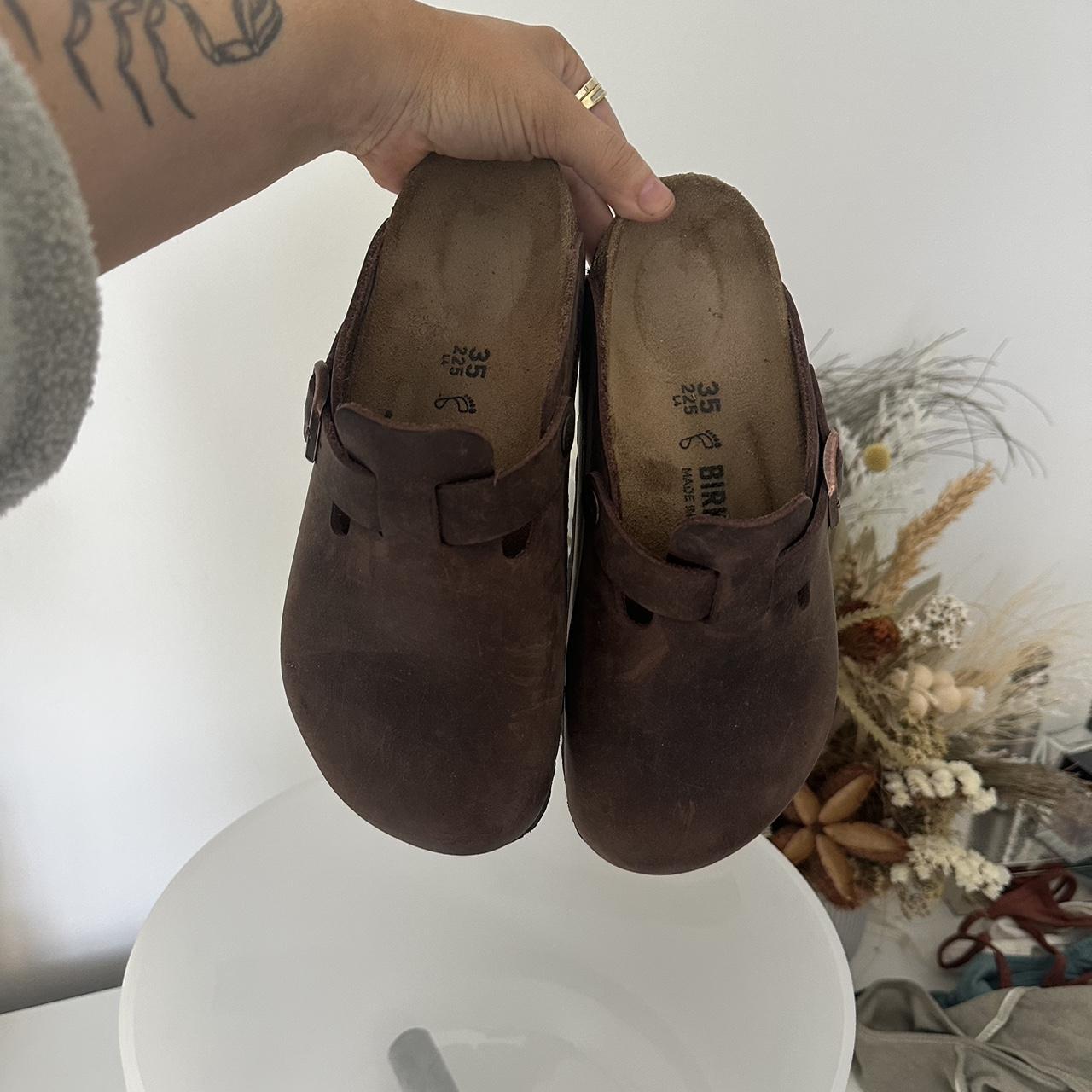 Boston Birkenstock in brown leather, only wore a few... - Depop